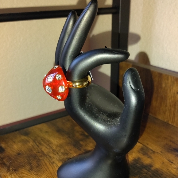 kate spade | Jewelry | Kate Spade Vibrant Red And Gold Crystal Ring ...